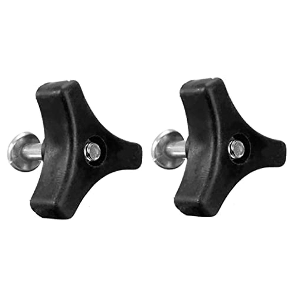 YaptheS Triangle Knob, Lawn Mower Screw Nut Triple Angle Handle Knob Nut Bolt Replacement Parts Black 2pcs, Garden Tool Accessories