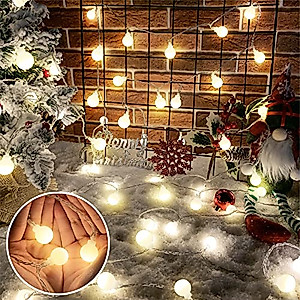 TURNMEON 100 LED 39.4 Ft Christmas Lights Globe String Lights Decor, Timer 8 Modes Plug in Fairy Lights for Bedroom Indoor Outdoor Christmas Decoration Home Yard Garden Xmas Tree Decor (Warm White)