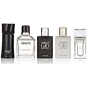 Armani 5 Piece Set For Men (Code 4ml/Diamonds 4ml/Adg 5ml/Green 7ml/Adg Profumo 5ml)