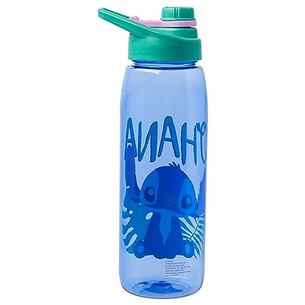 Silver Buffalo Disney Lilo and Stitch Ohana Cute Stitch Water Bottle with Screw-On Lid, 28 Ounces