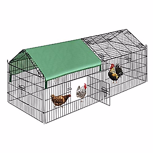 DEStar 71” x 30” Foldable Outdoor Backyard Metal Coop Chicken Cage Enclosure Duck Rabbit Cat Crate Playpen Exercise Pen with Weather Proof Cover