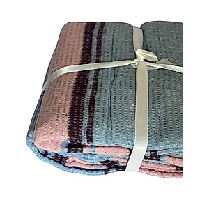 KAO Bed Throw Blanket Thick Plush Warm Multi-Purpose Decorative Cozy Luxury Blanket for Chair, Couch, Farmhouse, Bed and Sofa - 59" x 78.7" (Pink, Purple, Blue)