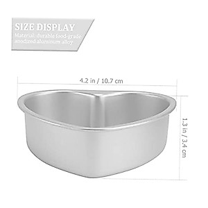 Hemoton 10 Pcs Heart Cake Mold Oven Pans Stencils for Cake Decorating Mini Bread Loaf Pans Wedding Cake Molds Cake Pan Cheesecake Pan Aluminum Alloy Silver Cake Ring Cake Pans Heart Shaped