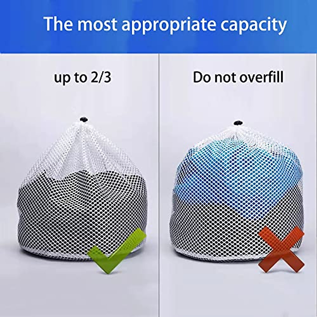 YiTLL Mesh Laundry Bags with Drawstring Closure for College,Travelling,Factories,Machine Washable (1 Medium 1 Small)
