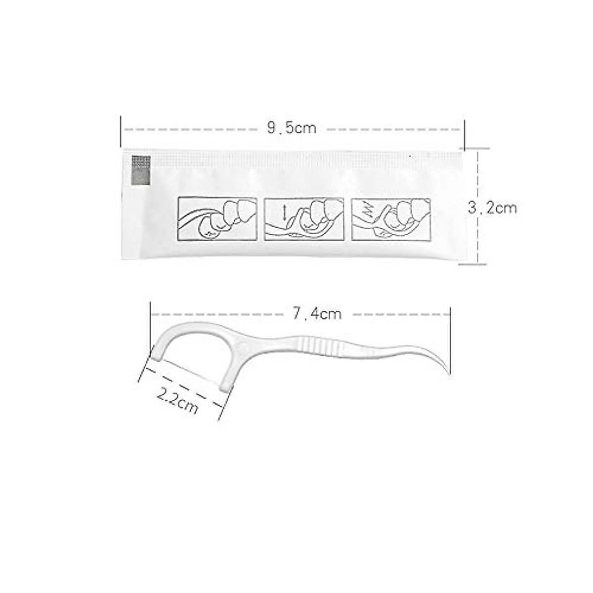 50 Count,Individually Wrapped Micro Dental Floss (50 Pcs)