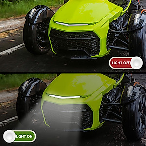 SAUTVS LED Signature White Light Kit for Spyder F3, LED Daytime Running Light DRL for Can-Am Spyder F3 All Models (1PCS, Replace #219400599)
