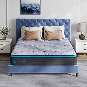 Avenco California King Mattress, 12 Inch Cal King Hybrid Mattress in a Box, Medium Firm Pocket Spring and Gel Memory Foam Mattress, Edge Support, CertiPUR-US Certified