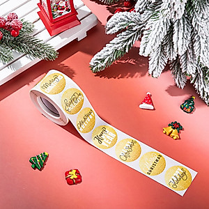 1000 Pieces 1.5 Inch Happy New Year Stickers Holiday Stickers for Cards Cute Holiday Package Sticker for Envelope Happy New Year Label Circle Sticker Roll for Handmade Goods Greeting Card