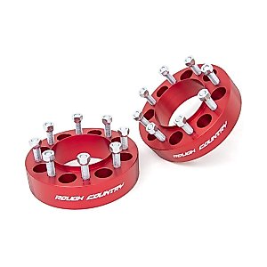 Rough Country 2" Wheel Spacers for Ford SuperDuty 4WD (2003-2024) - Fits 8x170 Bolt Pattern, Anodized Red, 2 PCS
