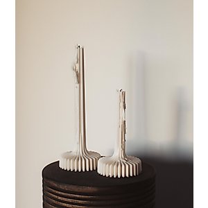 LAWA Set of 2 Vase Candle - Beautiful Handmade Pillar Unscented Soy Wax Candle Elegant Aesthetic Candle Housewarming Gift Home Room Shelf Decor Idea White