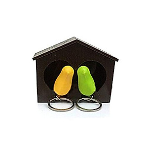 BESPORTBLE Birdhouse Key Holder Sparrow Whistle Keychain Hook Home Living Room Decorative Brown