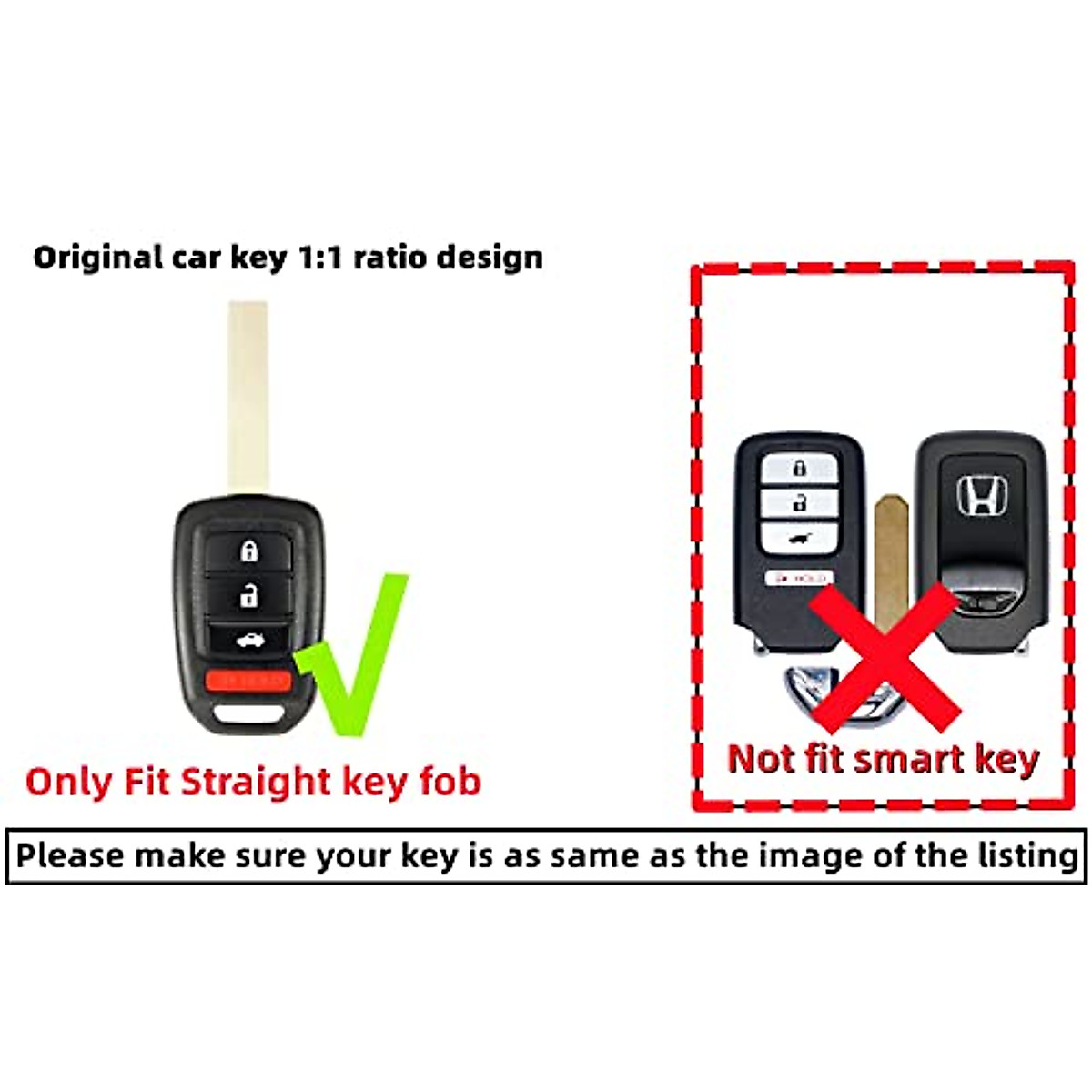 REPROTECTING TPU Key Fob Cover Compatible with 2013-2021 Honda Accord CR-V Civic Crosstour Fit HR-V（Only Fit Straight Key fob, Smart Key Fob Not Fit. (Black/White)