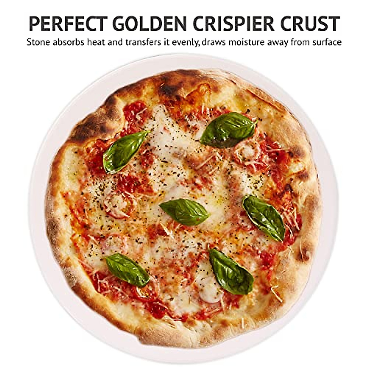 Waykea 9” Round Pizza Stone for Toaster Oven | Cordierite Grilling Stone Bread Baking Stone for Grill, Oven