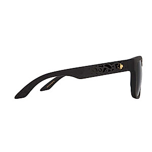 Spy Optic Discord Sunglasses Matte Black Leopard w/Happy Grey Green Silver Flash Lens + Sticker