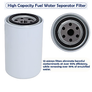 18-7866 Fuel Water Separating Filter 9-37807 Replacement Compatible with Yamaha MAR-FUELF-IL-TR MAR-10-MEL-00-00, 10 Micron,Pack of 2