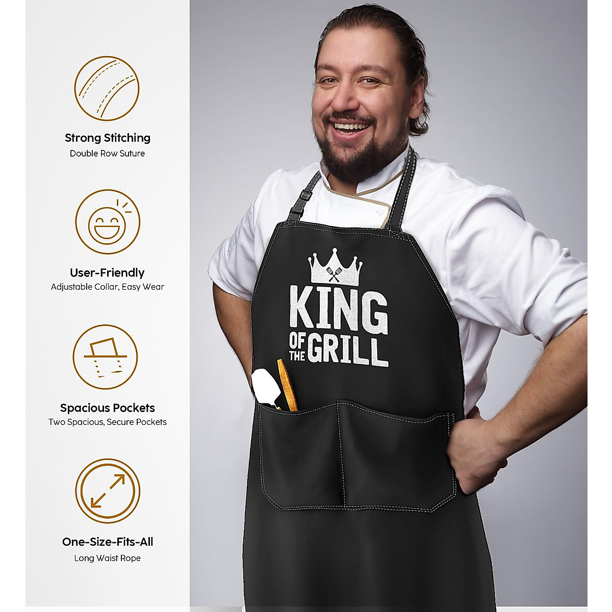 Gifts for Men, Funny Gifts for Dad - Fathers Day, Birthday, Christmas, Valentines Day, Grilling Gifts for Men, Husband, Boyfriend, Brother - Cooking BBQ Grilling Aprons Gifts for Men Him, Chef Gifts
