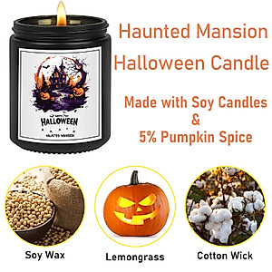 Halloween Decorations, Halloween Candles Gifts, Haunted Mansion Halloween Decor, Pumpkin Spice Candles, Happy Halloween Decorations Indoor for Family Parties Friends.