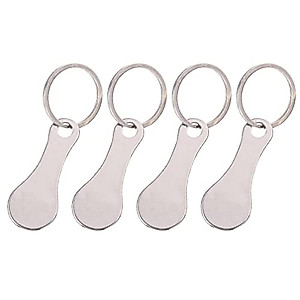TOYANDONA 4Pcs Shopping Trolley Tokens Key Rings Stainless Steel Key Rings Portable Trolley Removers