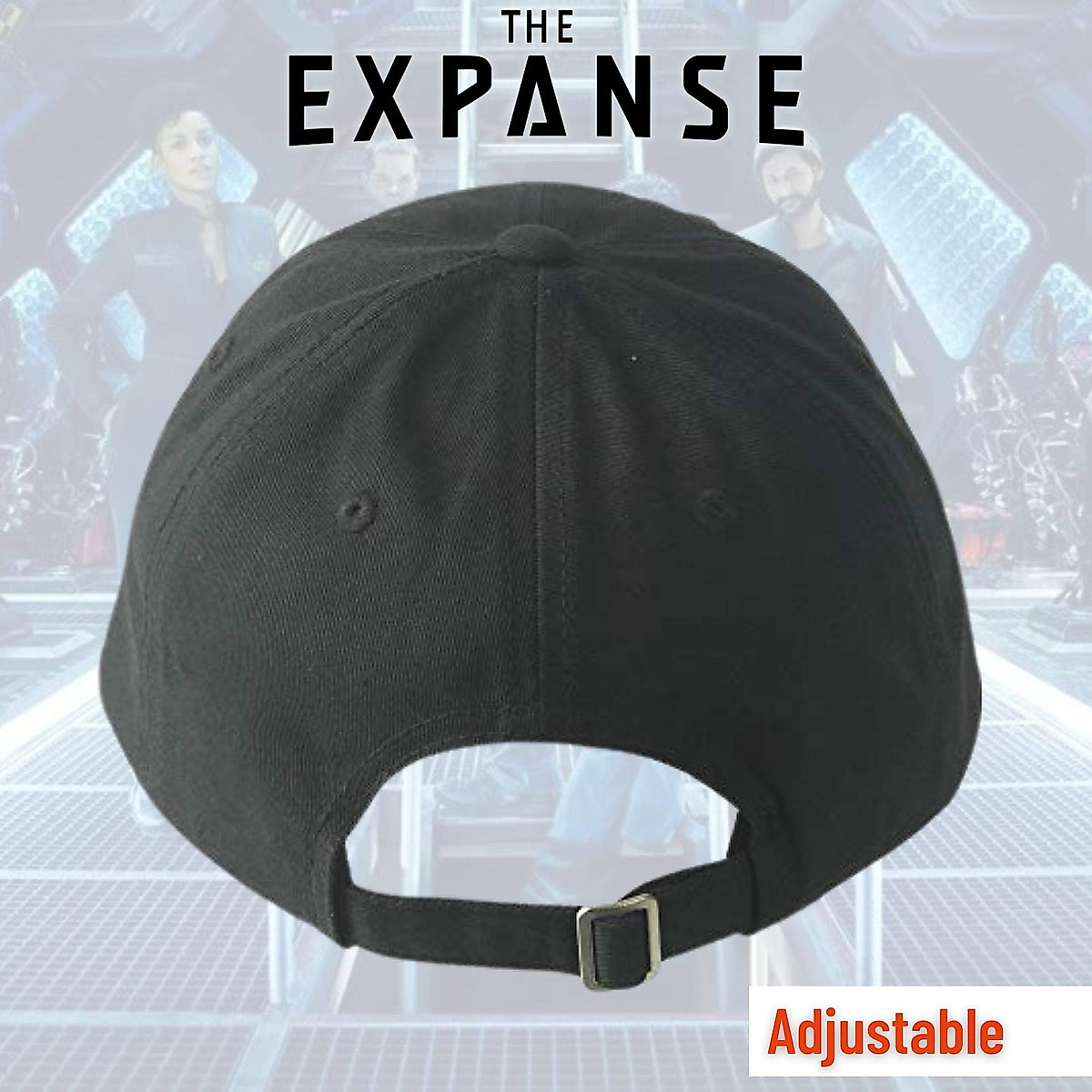 Amazon Studios The Expanse Rocinante Cotton Adjustable Dad Hat with Curved Brim, Black, One Size