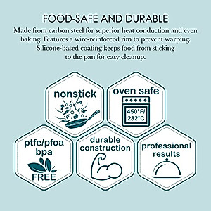 Chicago Metallic Professional Non-Stick Cooking/Baking Sheet, 17-Inch-by-12.25-Inch, Silver