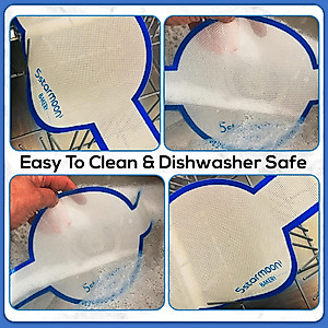 Silicone Bread Sling Dutch Oven Liner - Extra Thick Non-Stick Reusable Silicone Sourdough Bread Baking Mat with Long Handles, Sourdough Bread Baking Supplies for Easy Dough Transfer (Trim Blue)