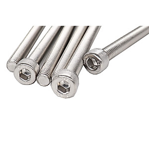 binifiMux 6pcs M8 x 150mm Hex Socket Cap Bolts Screws 304 Stainless Steel Full Thread