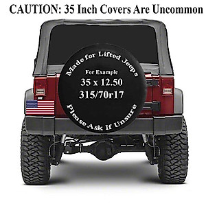 Spare Tire Cover - Tire Accessories for SUV's, Campers, RV's, Trucks, and More | Adopt Paw Print Dog Black 35 Inch