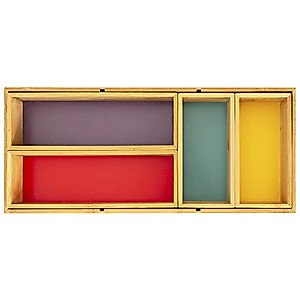 Totally Bamboo 5-Piece Organization & Storage Box Set, Great for Desk, Drawer, Bathroom, Makeup or Kitchen Storage