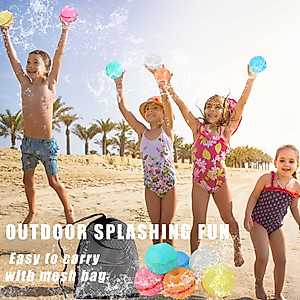 Sopco 12 PCS Reusable Water Balloons Quick Fill Self Sealing Magnetic Water Balls for kids Silicone Water Bomb for Swimming Pool Water Fight Game Summer Splash Fun Party Toys