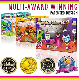Craftikit® 20 Award-Winning Dinosaur Crafts for Kids - Award-Winning All-Inclusive Fun Toddler Arts and Crafts Box for Kids, Dinosaur Crafts for Toddlers Ages 3-5, Organized Toddler Craft Kit