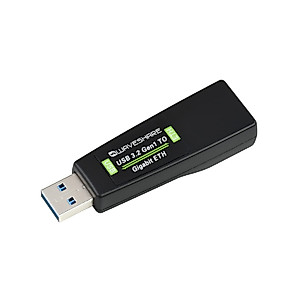 waveshare USB 3.2 Gen1 to Gigabit Ethernet Converter,USB 3.2 to Ethernet Internet Adapter 10/100/1000Mbps Network Compatible with Raspberry Pi CM4,Jetson Nano,PC,Win7/8/8.1/10, Mac, Linux,Android