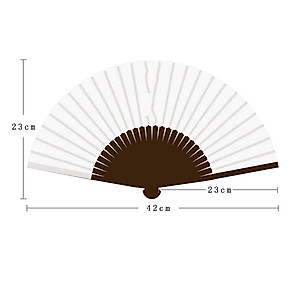 Hand Fan Folding Fan,Hand-held Fan,Folding Fan Female Classical Bamboo Bone Folding Fan Ancient Wind Tassel Small Fan Women Fans Hand Paper Folding Props Vintage style