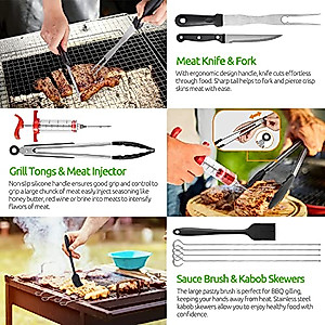 Griddle Accessories Kit, 38PCS Flat Top Grilling Tools Set for Blackstone and Camp Chef,Stainless Steel Grill BBQ Spatula Kit Cooking Utensils Set with Carry Bag for Men Women Outdoor Barbecue Camping