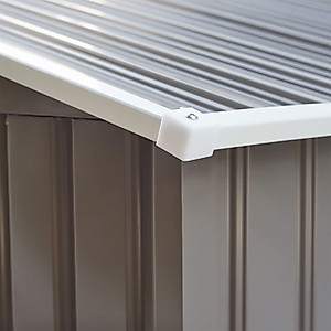 Outsunny 9' x 6' Outdoor Storage Shed, Garden Tool Metal Shed with Foundation Kit, Double Lockable Door, Air Vents and Sloping Roof, for Backyard, Patio, Lawn, Gray