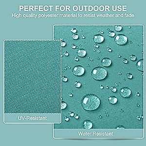 Wellsin Outdoor Chair Cushions for Patio Furniture - Patio Chair Cushions Set of 4 - Waterproof Square Corner Outdoor Seat Cushions 18.5"X16"X3", Teal