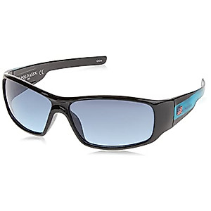 U.S. Polo Assn. mens Pa1009 UV Protective Frosted Arm Rectangular Sunglasses for Men Classic Gifts Men 80 mm, Black & Blue, mm US