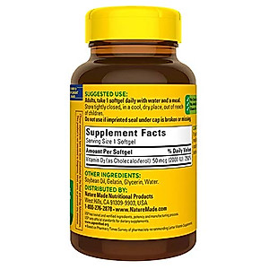 Nature Made Vitamin D3 2000iu 320 Ct. Soft Gels (Packaging May Vary)