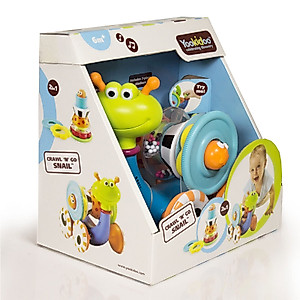 Yookidoo Musical Crawl 'N' Go Snail Toy with Stacker - Promotes Baby's Crawling and Walking. Rolls and Spins Its Shell As It Moves.