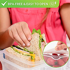 GEIKR 17 Pack Stackable Food Storage Containers with Lids, BPA-Free Plastic Meal Prep Container Reusable, Refrigerator & Freezer & Microwave & Dishwasher Safe Kitchen Organizer