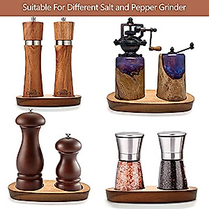 Salt and Pepper Mill Tray,Acacia Wood Tray, Salt & Pepper Grinder Accessories（Inner Dia 2.76 inch / 7cm）fit many Mills & Shakers