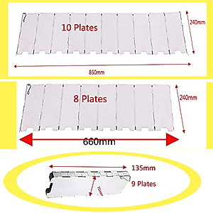 GCIYAEN Folding Stove Windscreen Outdoor Camping Stove Windshield with Carrying Bag (650 X 135mm 9 Plates)