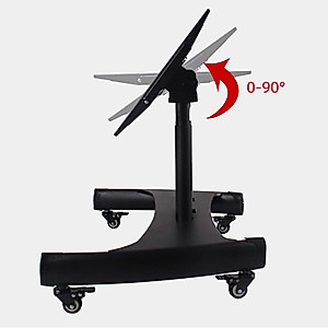 BIGalleons Mobile TV Mount Stand, Low Height Monitor Cart with Wheels for 32-65 inch Flat Curved Screen TV, LED LCD, Height Adjustable, 90°Adjustable Viewing Angle