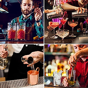19pcs Cocktail Shaker Set Bartender Kit, 24oz Cocktail Shaker Drink Mixer Rose Gold Stainless Steel Bar Set with Muddler for Cocktails, Cocktail Picks, Mixing Spoon, Strainer, Jigger, Bar Accessories