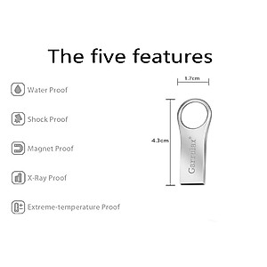 GARRULAX USB Flash Drive, 8GB / 16GB / 32GB / 64GB USB 2.0 Metal USB Memory Stick Date Storage Pendrive Thumb Drives (16GB, Silver)