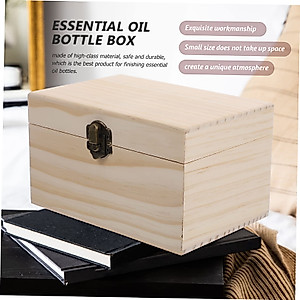 HONMEET Box wooden essential oil case delicate wooden pine essential oil box bead pine wood essential oil bottle container Multiple slots nail polish holder Bottled essential oil storage