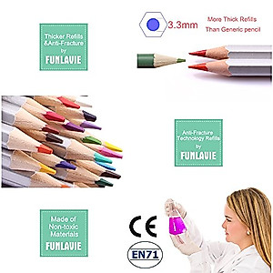 FUNLAVIE Colored Pencils 24 Coloring Pencils Premium Art Drawing Pencil for Adults Coloring Book