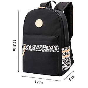 mygreen Casual Style Canvas Backpack/School Bag/Travel Daypack Black