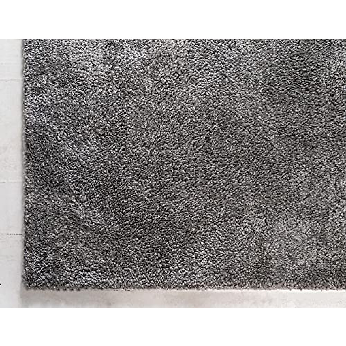 Unique Loom Solo Collection Solid, Plush, Kids, Modern Area Rug, 8 ft x 10 ft, Grey