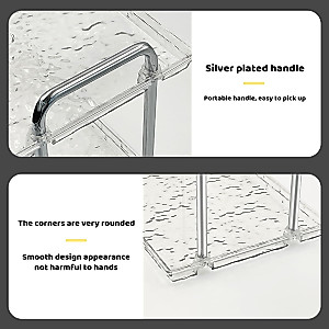 DEYIZY 2-Tier Bathroom Counter Organizer - Vanity Shelf for Cosmetics & Toiletries. Easy Assembly, Ideal for Sink Area, Countertops, & Under Sink Storage (Transparent)