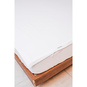 Eyptian Cotton - Includes 1 Fitted Sheet Base & 2 Zip-On Sheets - 15” Inch. Deep Pockets Zipper Sheets Queen Size - Eyptian Cotton 800 TC Zipper Fitted Sheet - (White Colour)